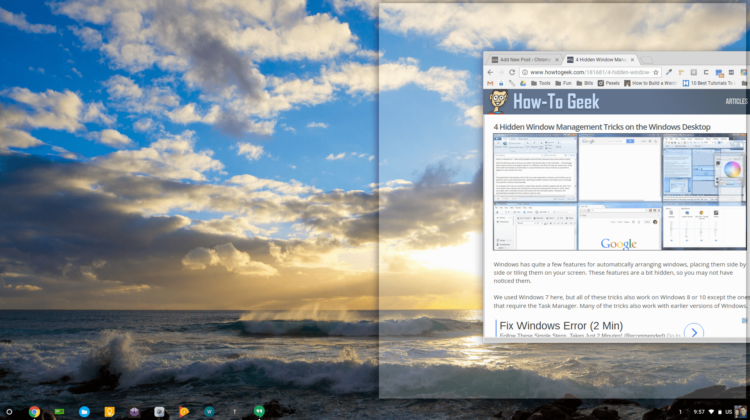 Chrome OS Window Snapping Gets a New Trick