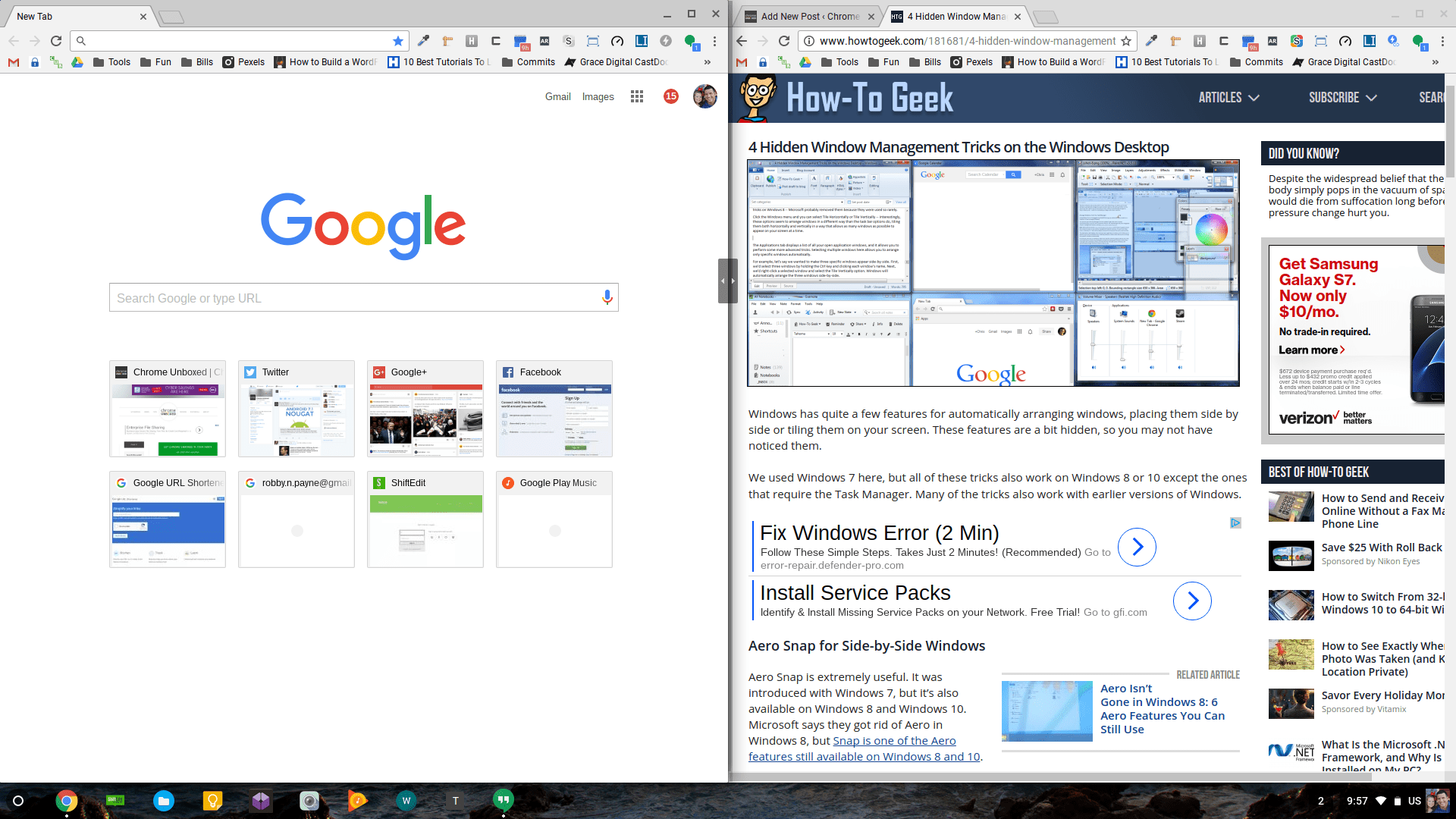 Chrome OS Window Snapping Gets a New Trick