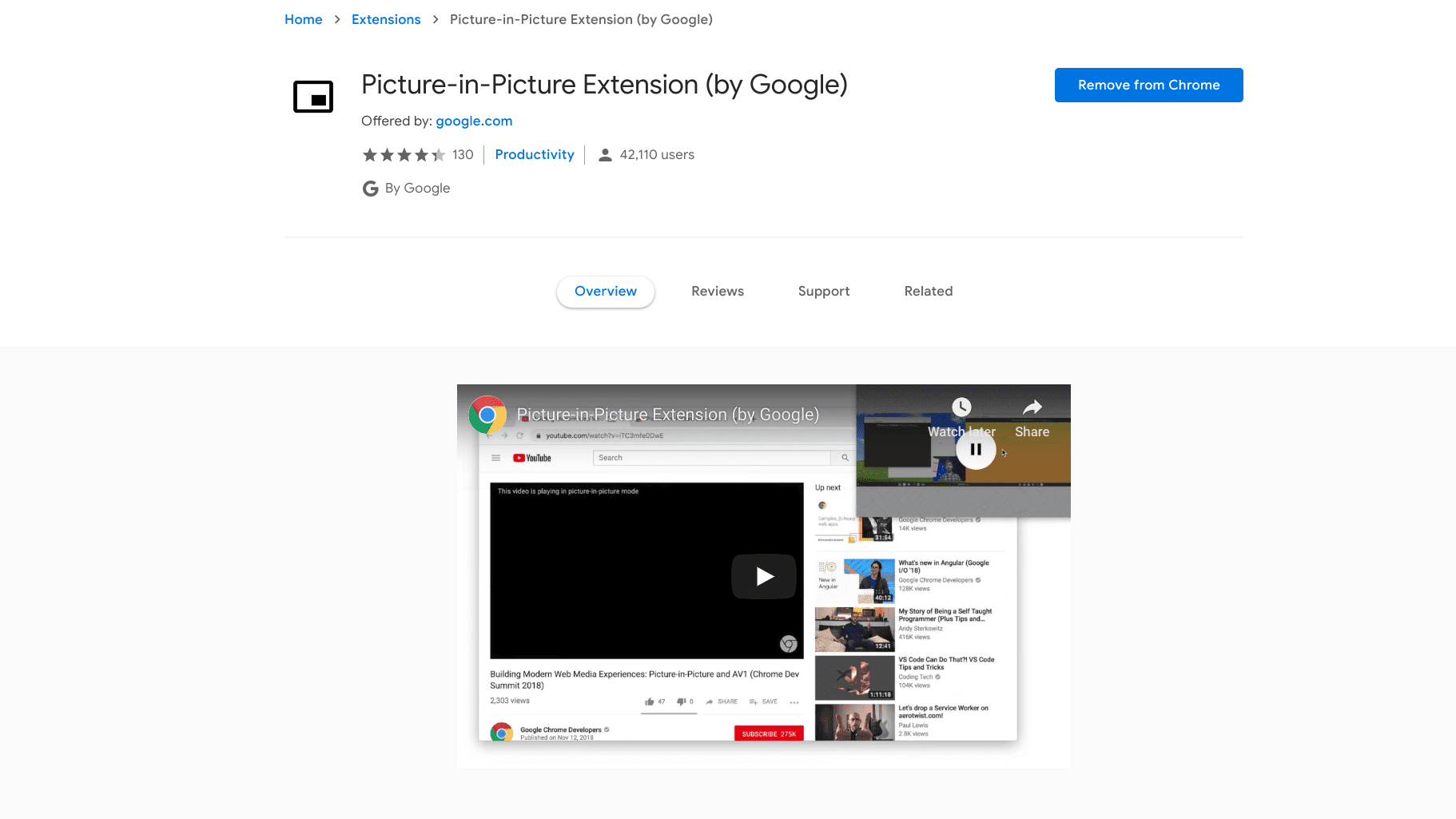 Picture In Picture Lands In Chrome OS 72 Via Google Extension