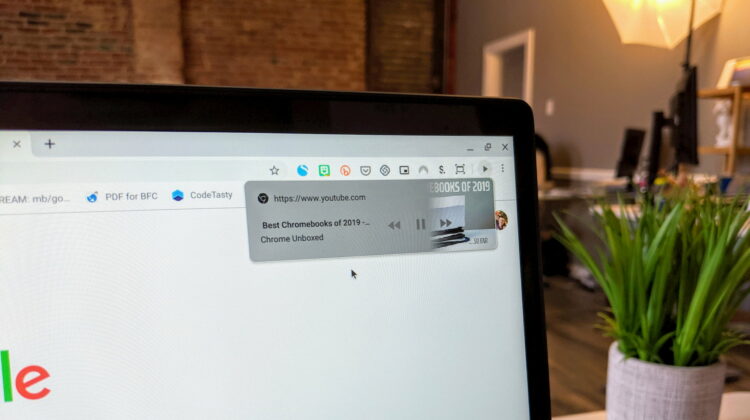 Chrome OS getting global rich media controls in extensions area