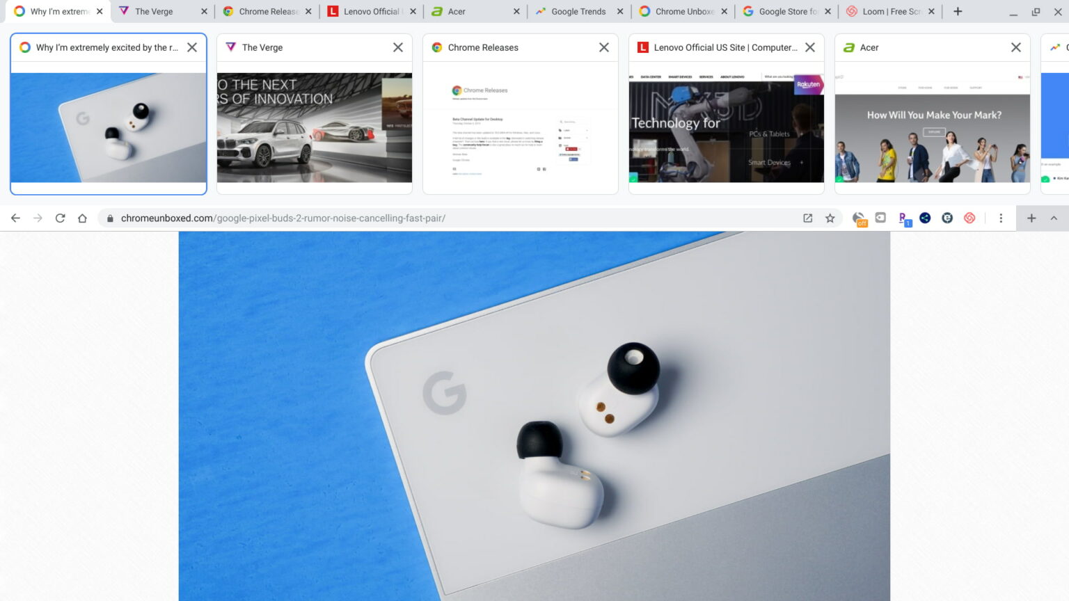 Chrome tabs are getting an huge overhaul for Chromebooks in tablet mode