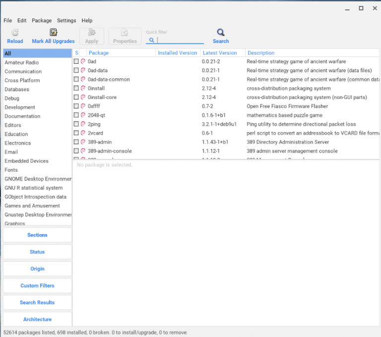 Install Synaptic Package Manager on you Chromebook
