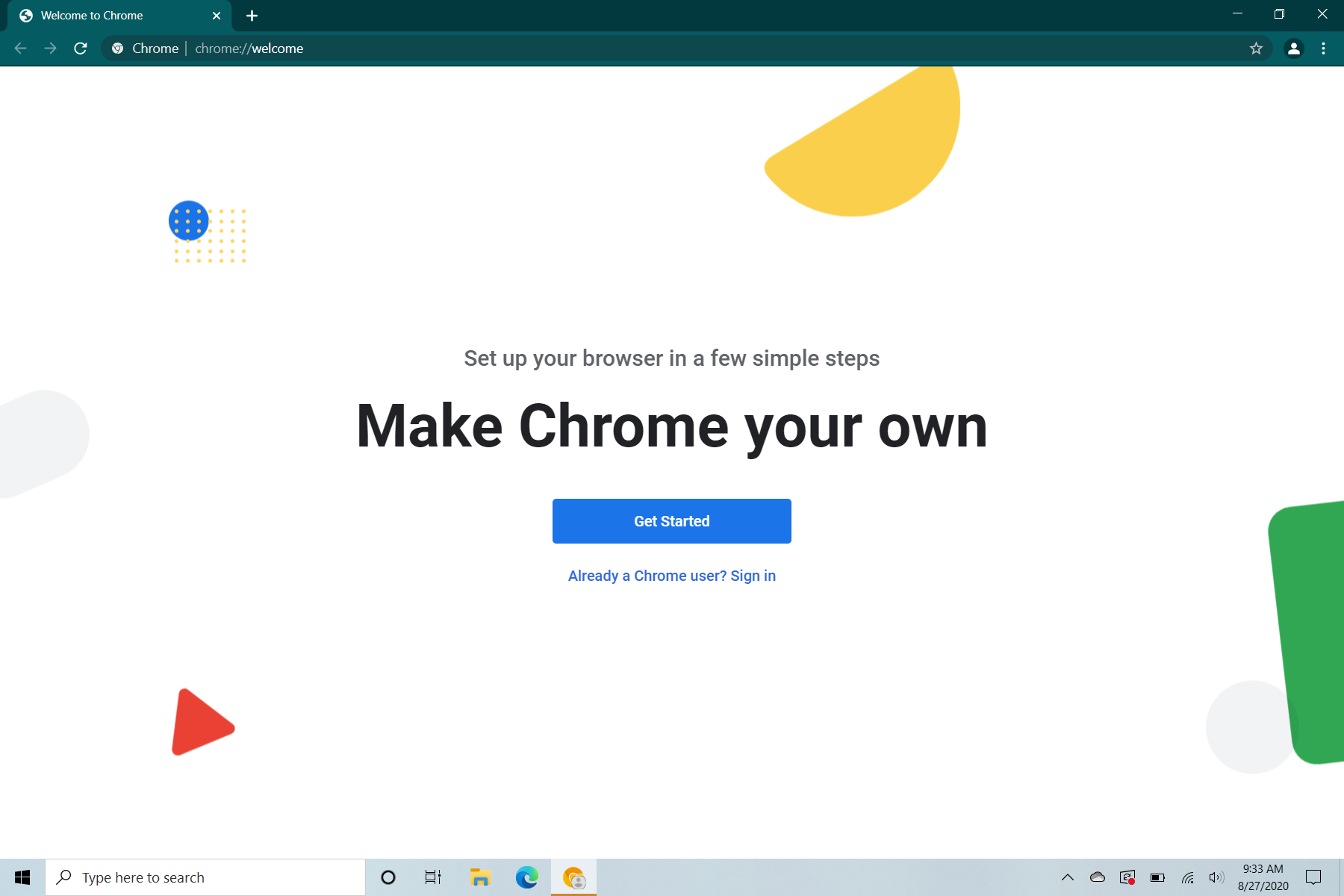 Chrome 87 Canary completely overhauls the profile setup UI