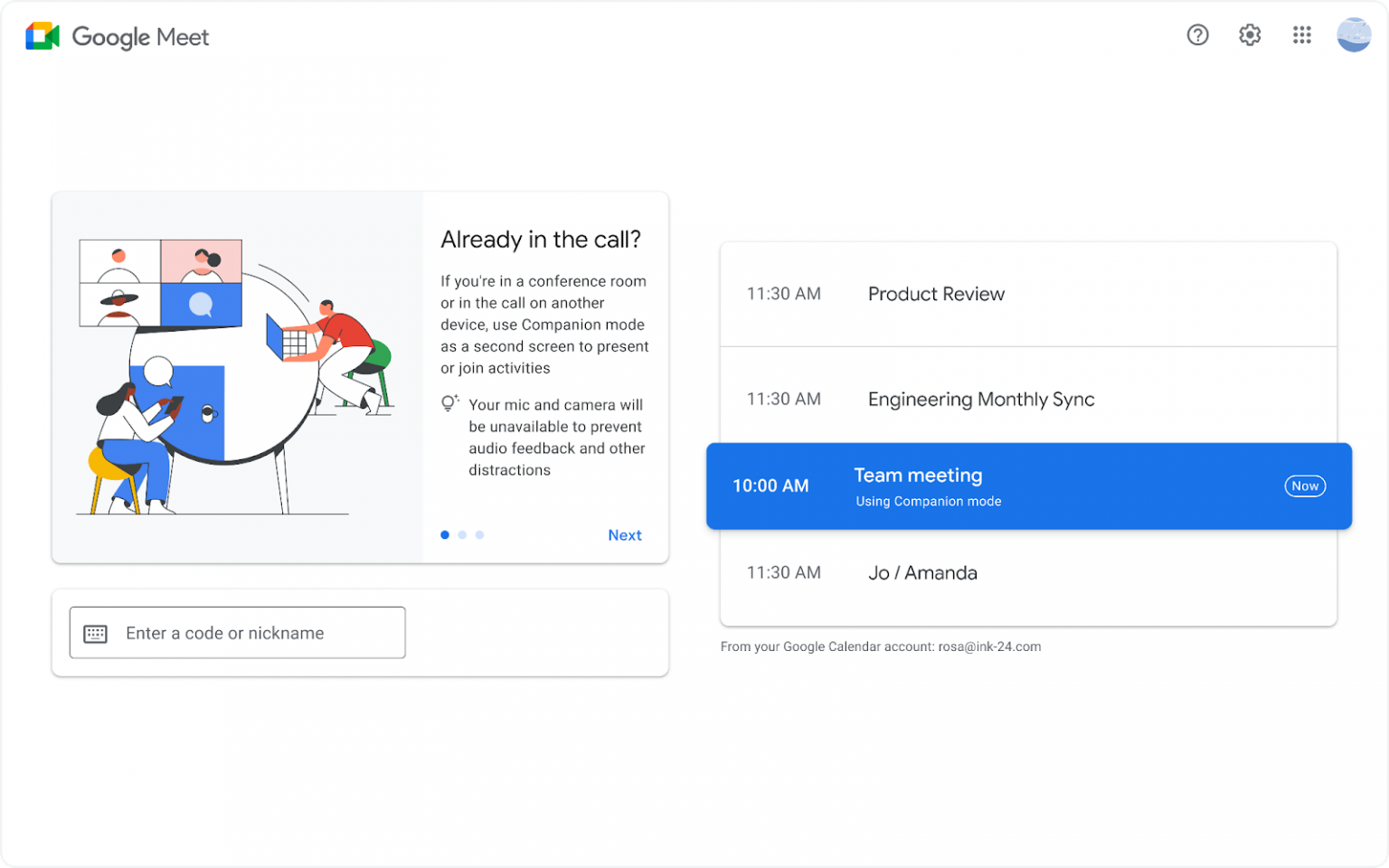 ‘Companion Mode’ for Google Meet is rolling out now