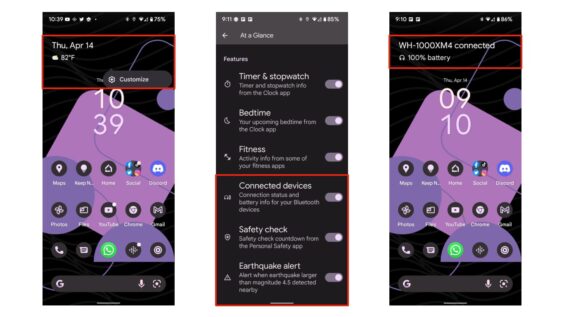 Pixel “At a Glance” widget gets new functionality