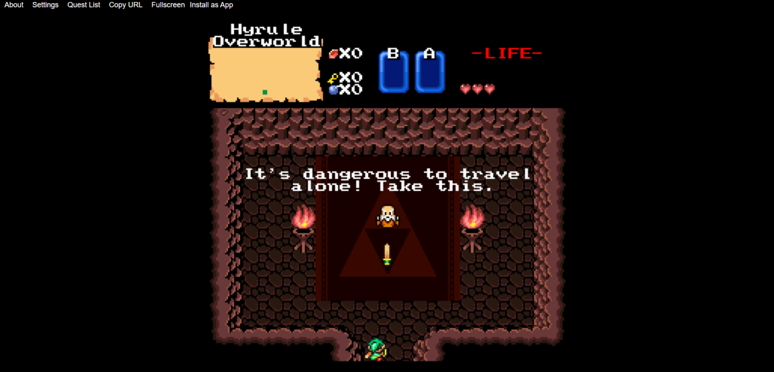 Someone got the Zelda Classic engine running in the web browser