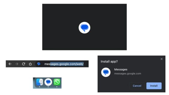 New Google Messages icon makes its way to the web version