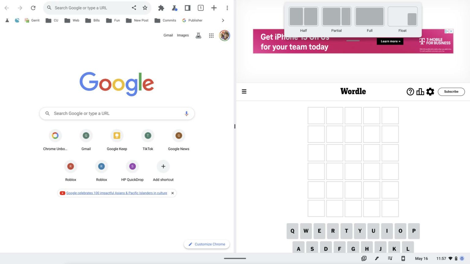 New split-screen layouts are here in ChromeOS 114 Beta