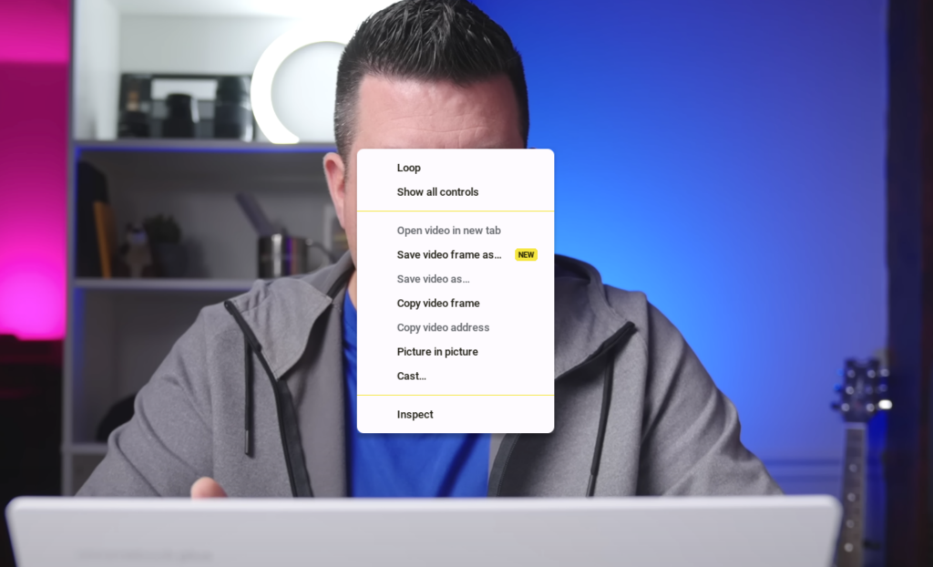 Chrome Beta can now save frames from YouTube videos directly